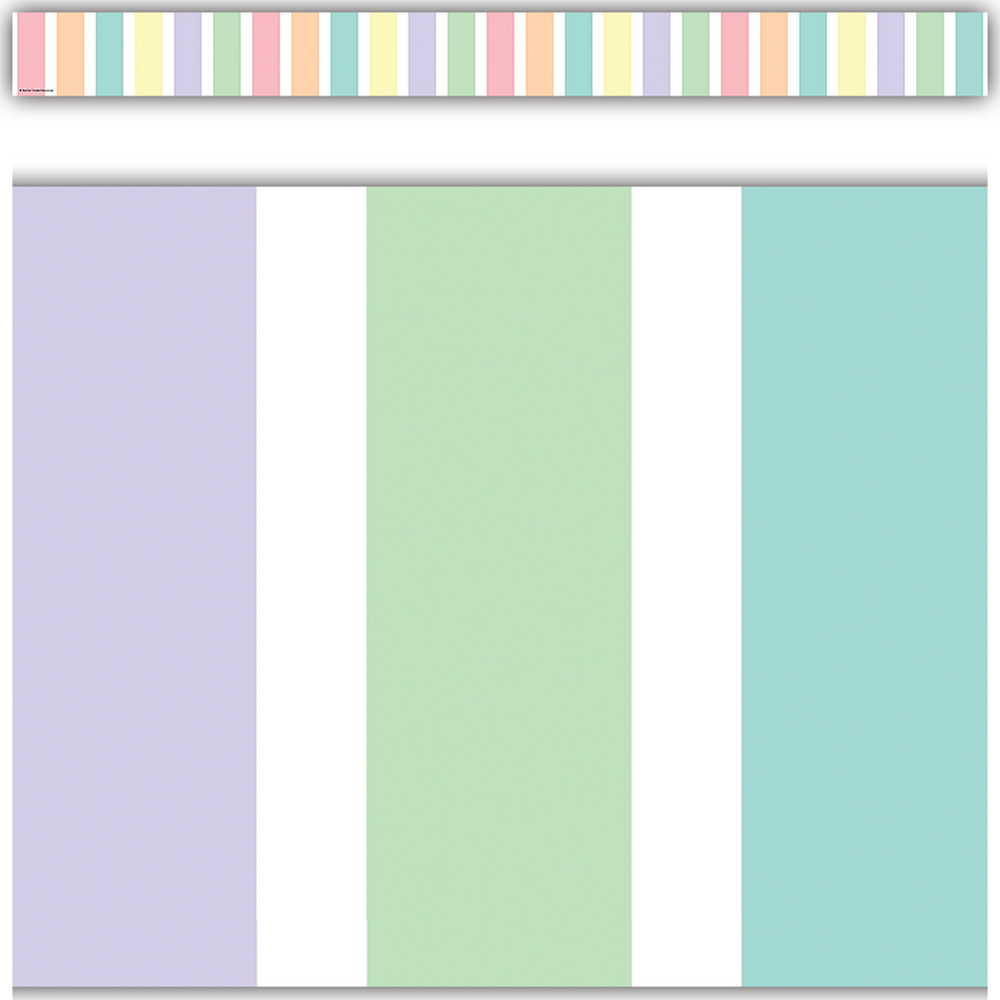 Bulletin Board Decor - Pastel Pop Stripes Straight Border Trim