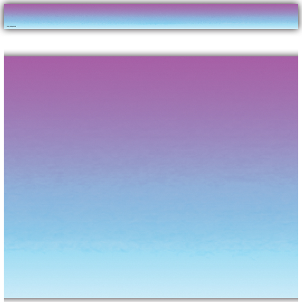 Bulletin Board Decor - Purple and Blue Color Wash Straight Border Trim