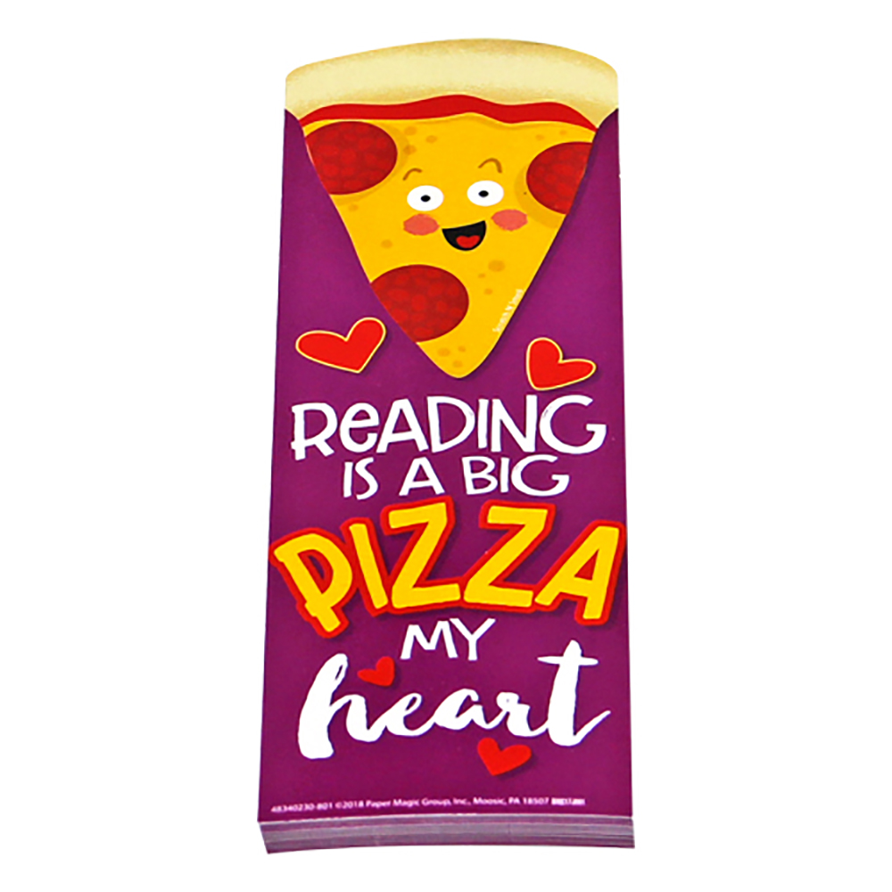 Bookmarks - Reading Is A Big Pizza My Heart Scented Bookmarks - 24/Pkg