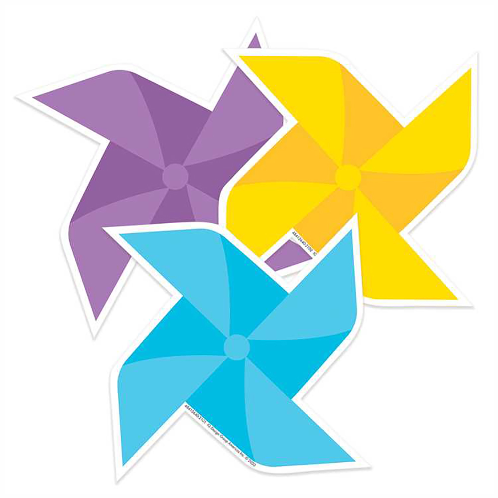 Bulletin Board Decor - A Teachable Town Pinwheels Paper Cut-Outs