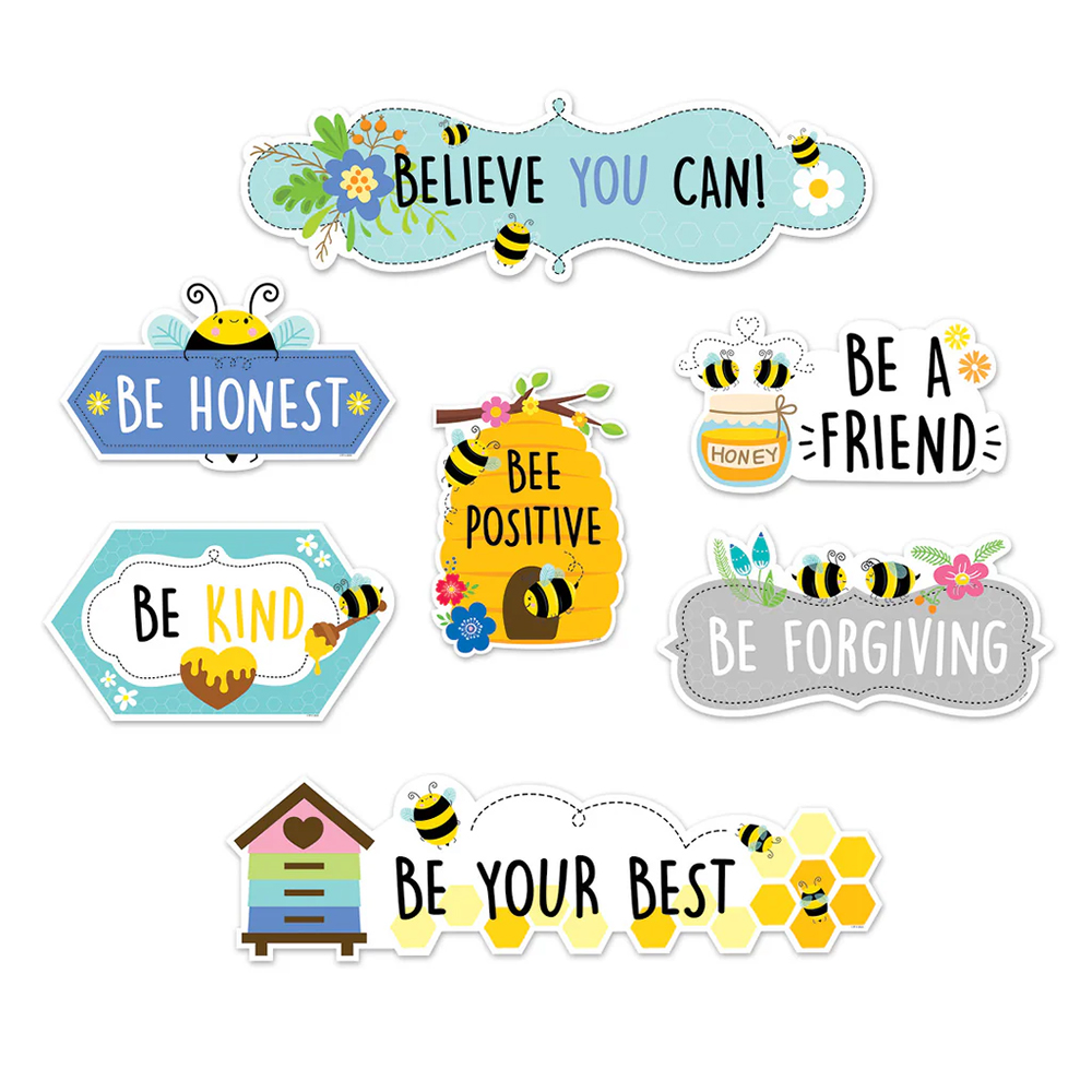Bulletin Board Decor - Busy Bees Bee Positive Mini Bulletin Board