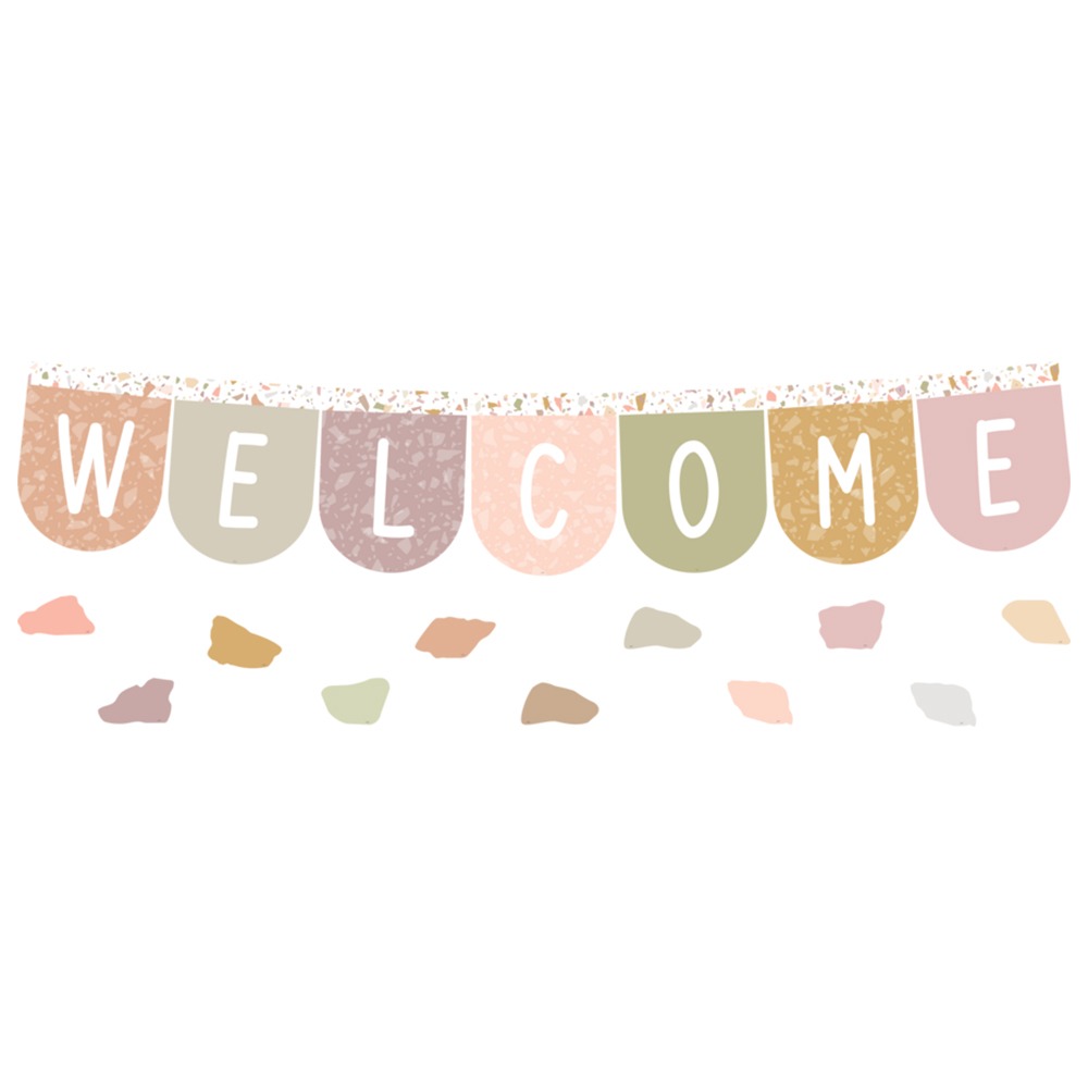 Bulletin Board Decor - Terrazzo Tones Welcome Bunting Bulletin Board