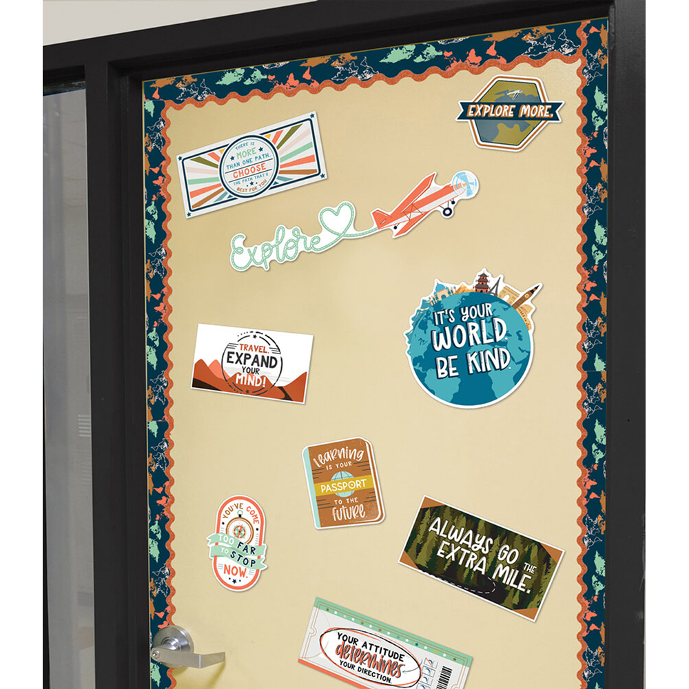 Bulletin Board Decor - Let's Explore Motivational Mini Bulletin Board Set