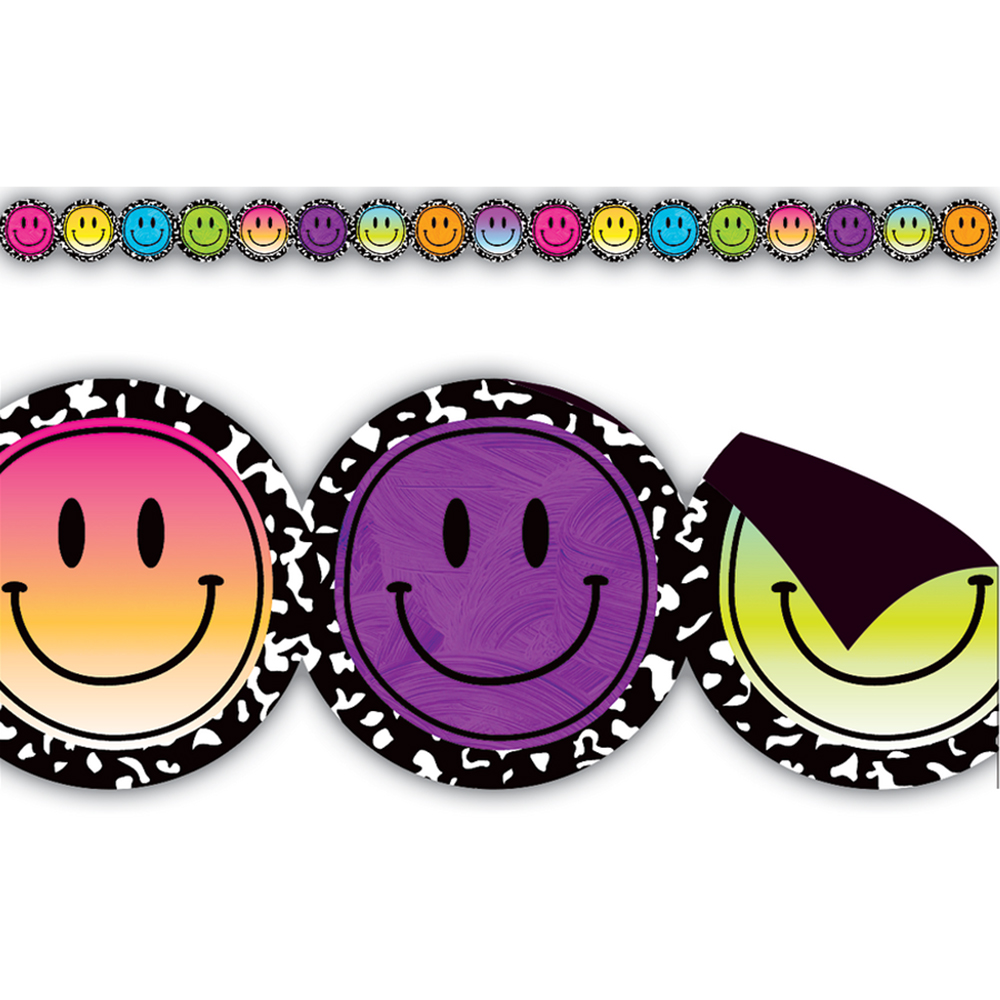 Bulletin Board Decor - Magnetic Border - Smiley Faces Die-Cut