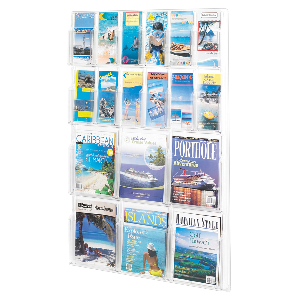 Main item Numbers - SAFCO® Reveal Clear Wall Display - 6 Magazine/12 ...