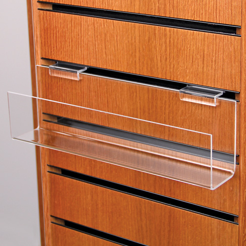 - Acrylic Slatwall Trough - 2-1/2 in.H x 12 in.W x 2 in.D