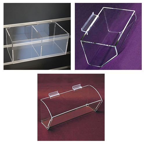 Slatwall Displays - Acrylic Slatwall Bins