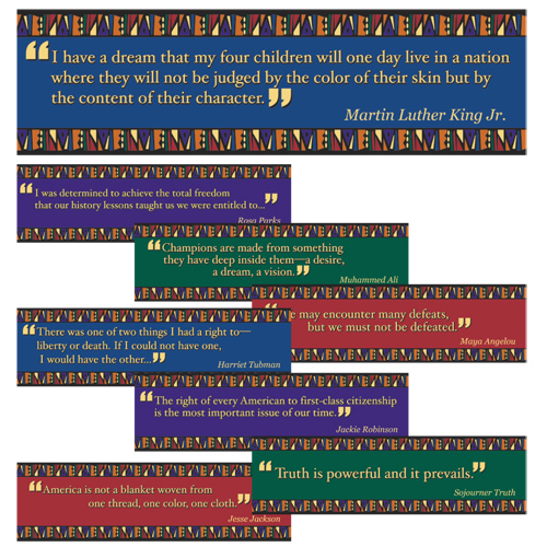 Bulletin Board Decor - Black American Famous Quotes Bulletin Board Set