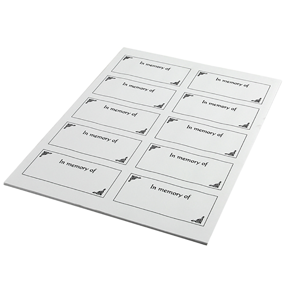 Bookplates - Laser & Inkjet Book Platelets - In Memory of (corners ...