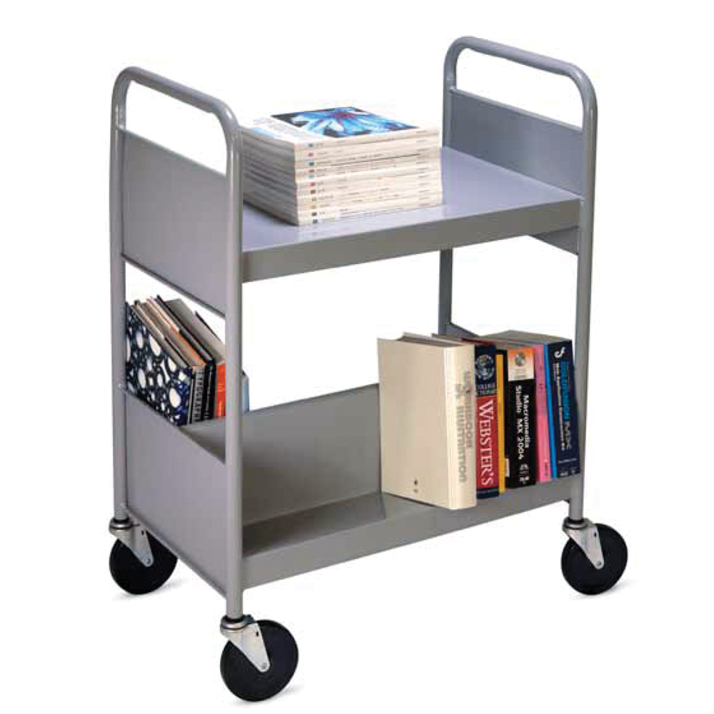 Book Trucks - BioFit® Book Truck - 1 Flat Shelf, 2 Sloped