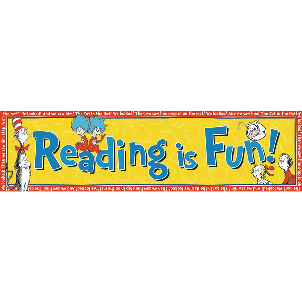 Wall Banners - Dr. Seuss™ The Cat In Hat's™ Reading Is Fun! Horizontal ...