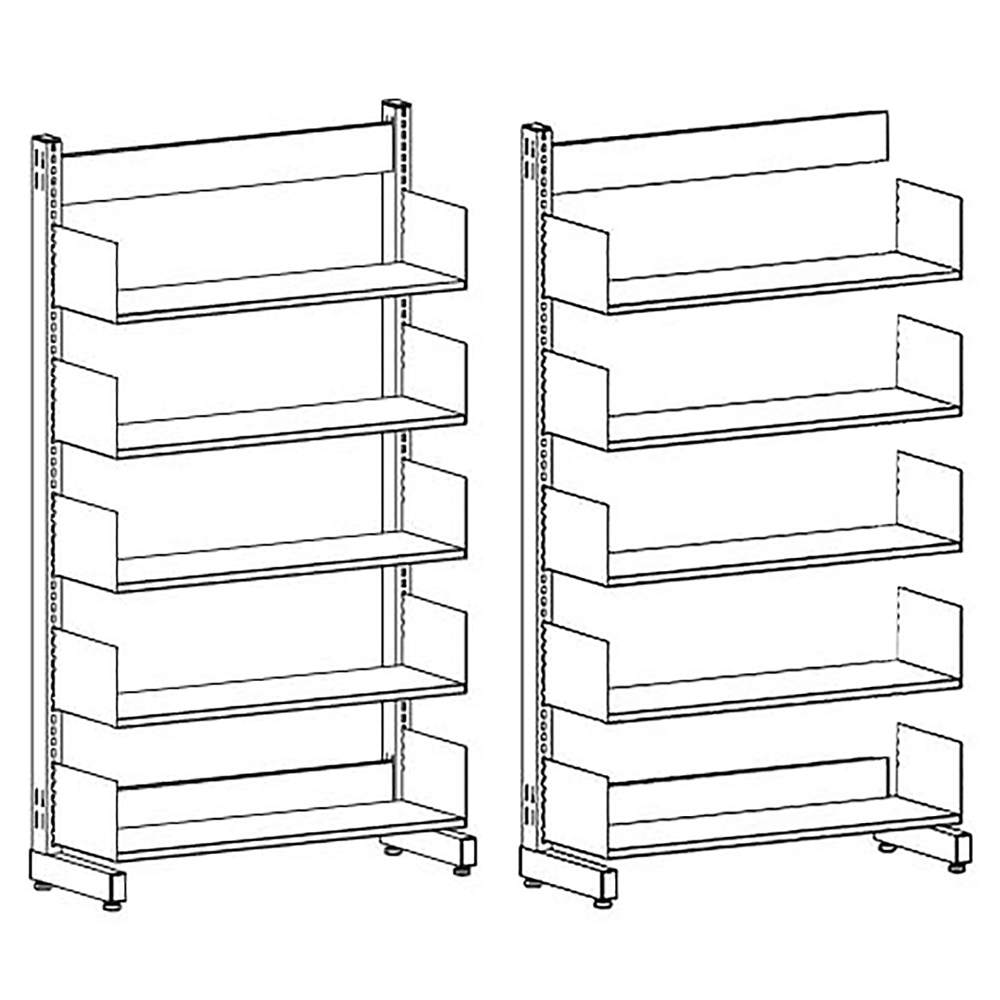 Steel Library Shelving - estey® Steel Designer Cantilever Library Shelving