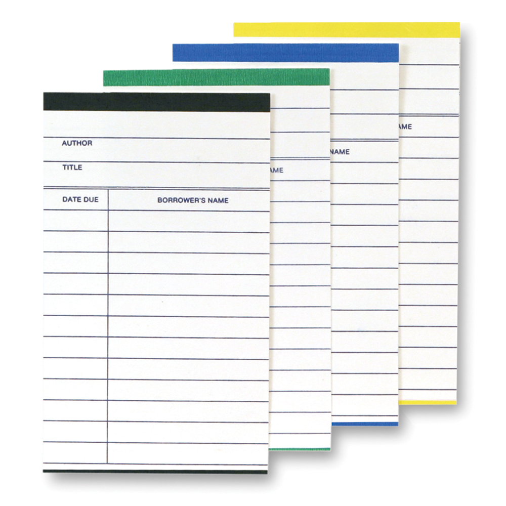 Today's Deals - Colored Banded Book Cards - 5 in.H x 3 in.W, 100/Pkg
