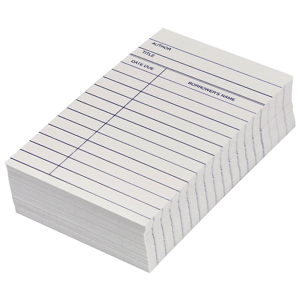 Library Book Cards - Book Cards - 2-Column with Date Due/Borrowers Name ...