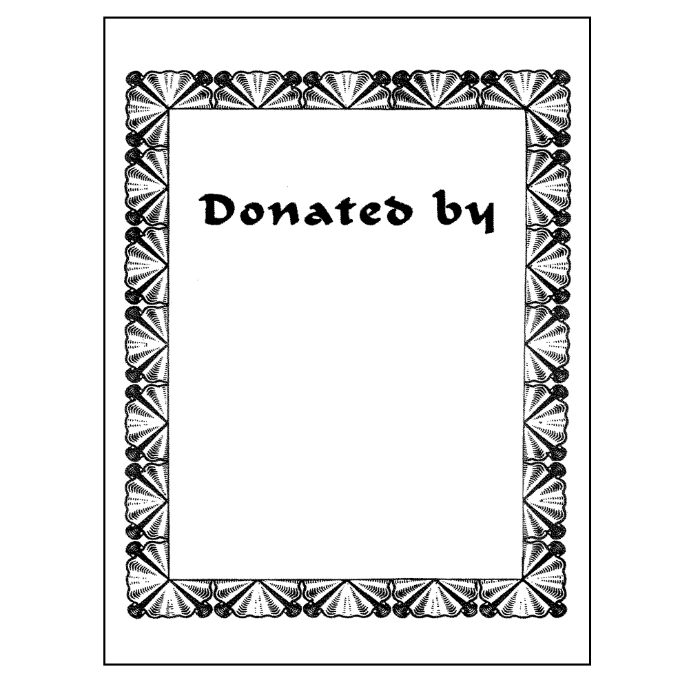 Bookplates - Individual Bookplates - Donated by, 75/Pkg