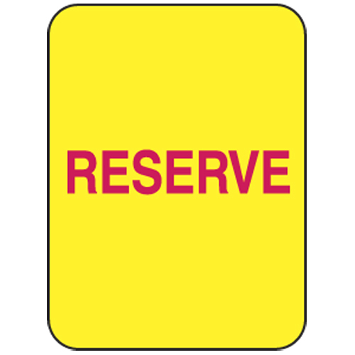 Circulation & Classification Labels - Classification Labels - Reserve ...