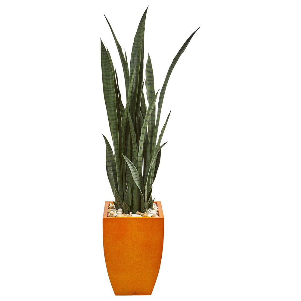 NEW PRODUCTS - Sansevieria Plant in Orange Planter