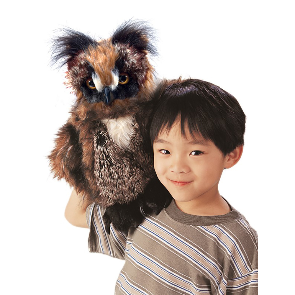 Hand Puppets & Plush - Folkmanis® Great Horned Owl Hand Puppet