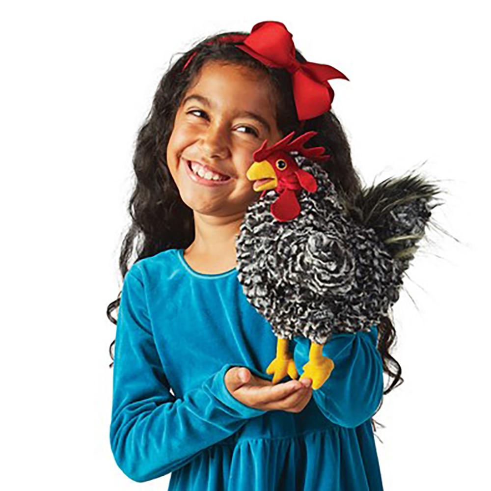 Hand Puppets & Plush - Folkmanis® Barred Rock Rooster Hand Puppet