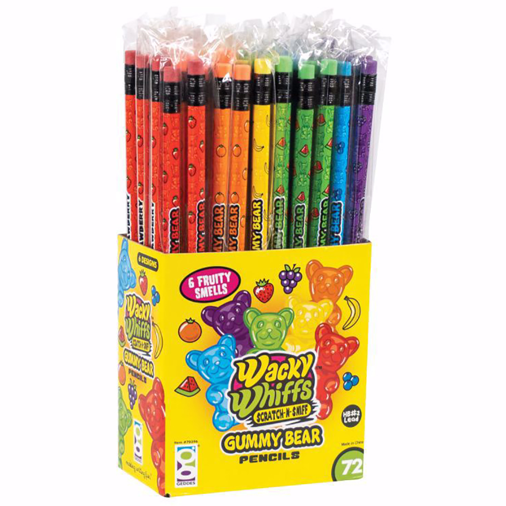 Pencils - Wacky Whiffs Gummy Bear Scented Pencils - 72/Pkg