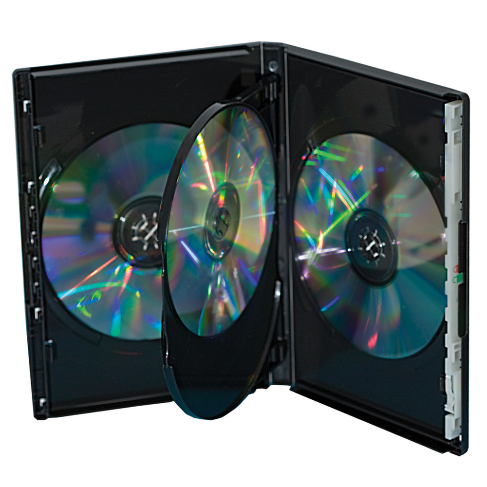 Main item Numbers - Clear-Vu One-Time™ Security Case - 4 Disc DVD, Black