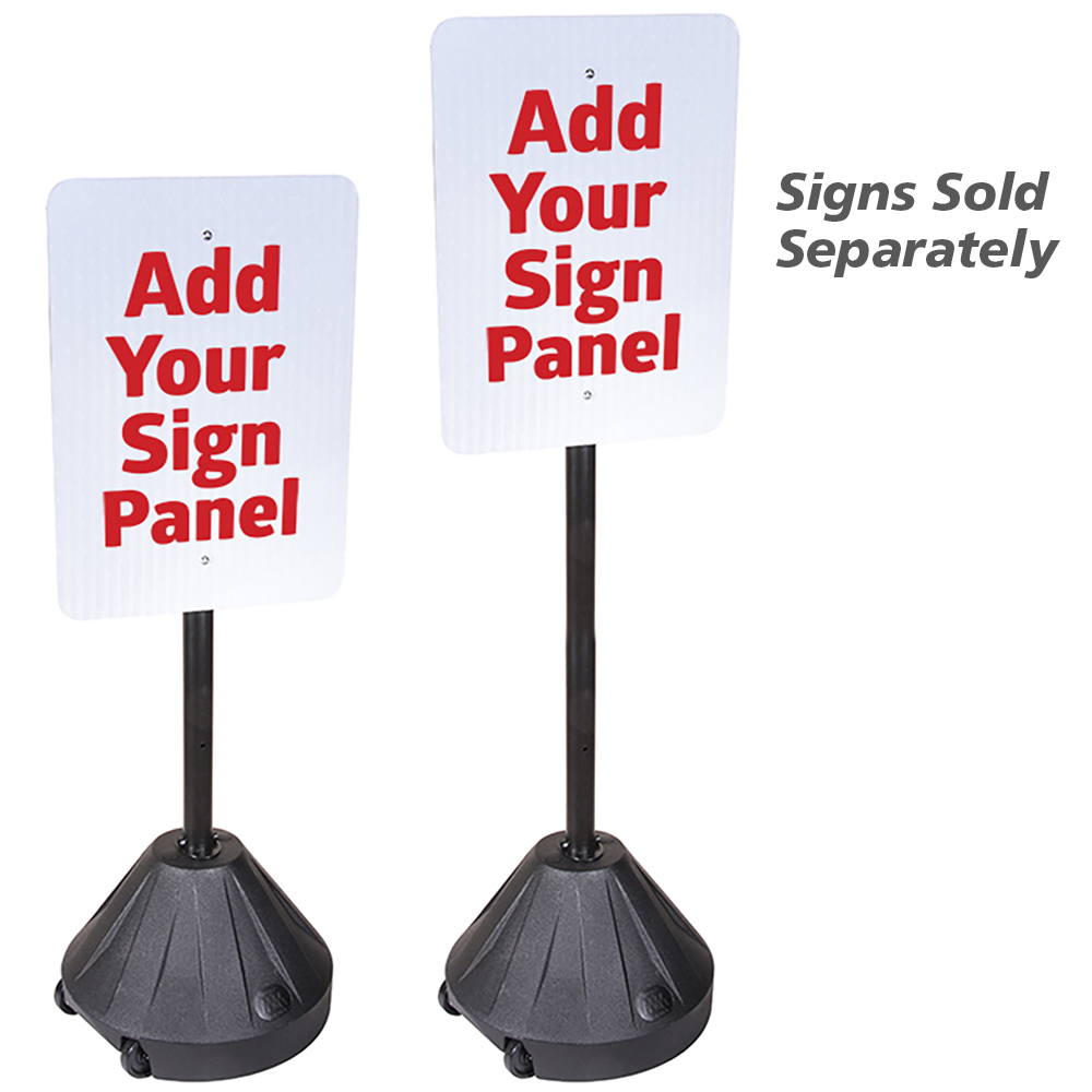 Outdoor Signs - Portable Pole 2™ Rolling Sidewalk Sign Holders