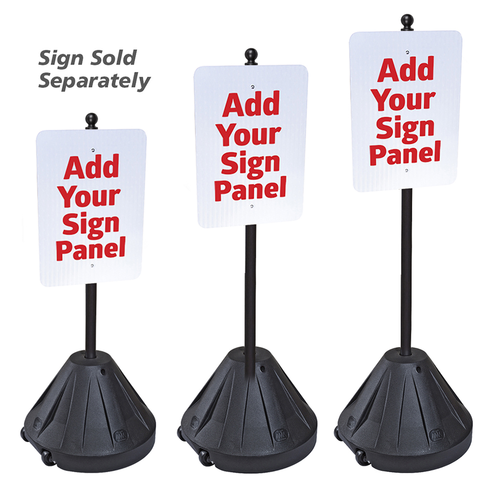 Outdoor Signs - XL-Portable Pole 3™ Rolling Sidewalk Sign Holders