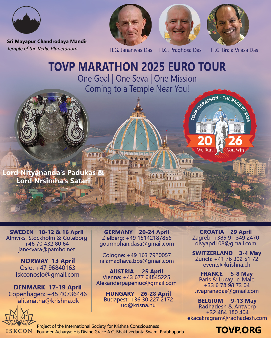 TOVP Announces the 2025 Europe Tour - Temple of the Vedic Planetarium