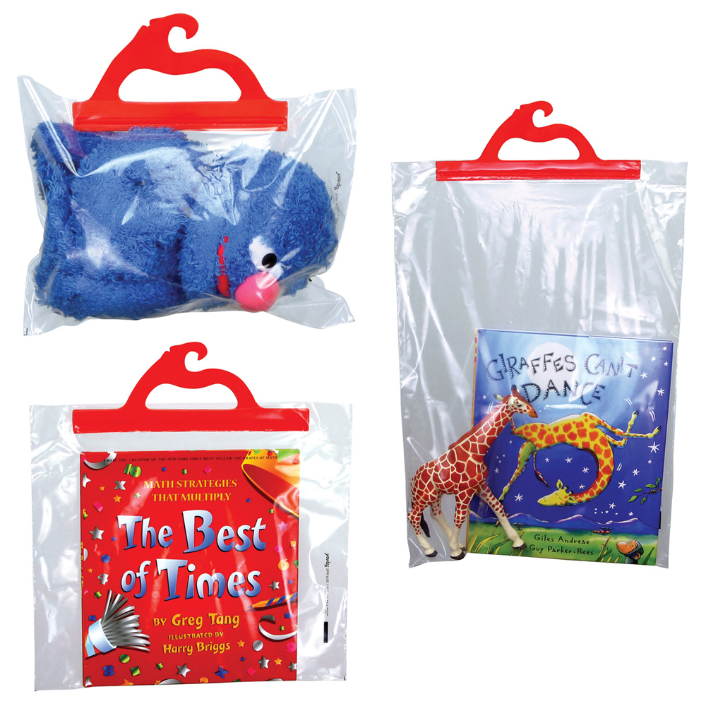 Hanging Bag Displays - Monaco Deluxe Hang-Up Bags - Red Handle