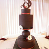 Modern Geometric Dark Chocolate Wedding Cake - CakeCentral.com