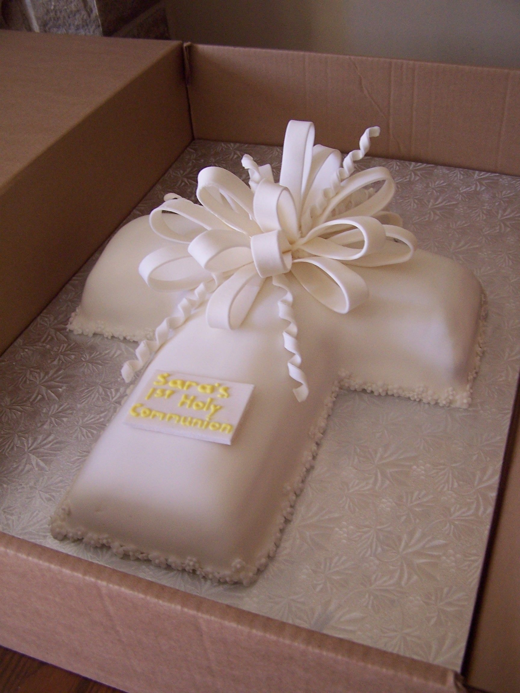 First Communion Cross Cake - CakeCentral.com