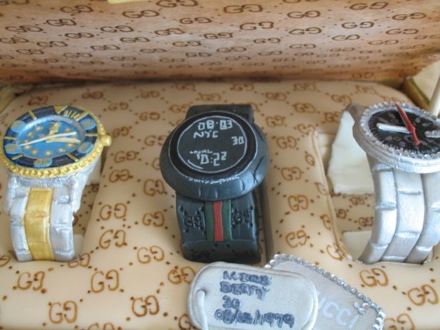 Valet Box W/ Gucci & Rolex Watches - CakeCentral.com
