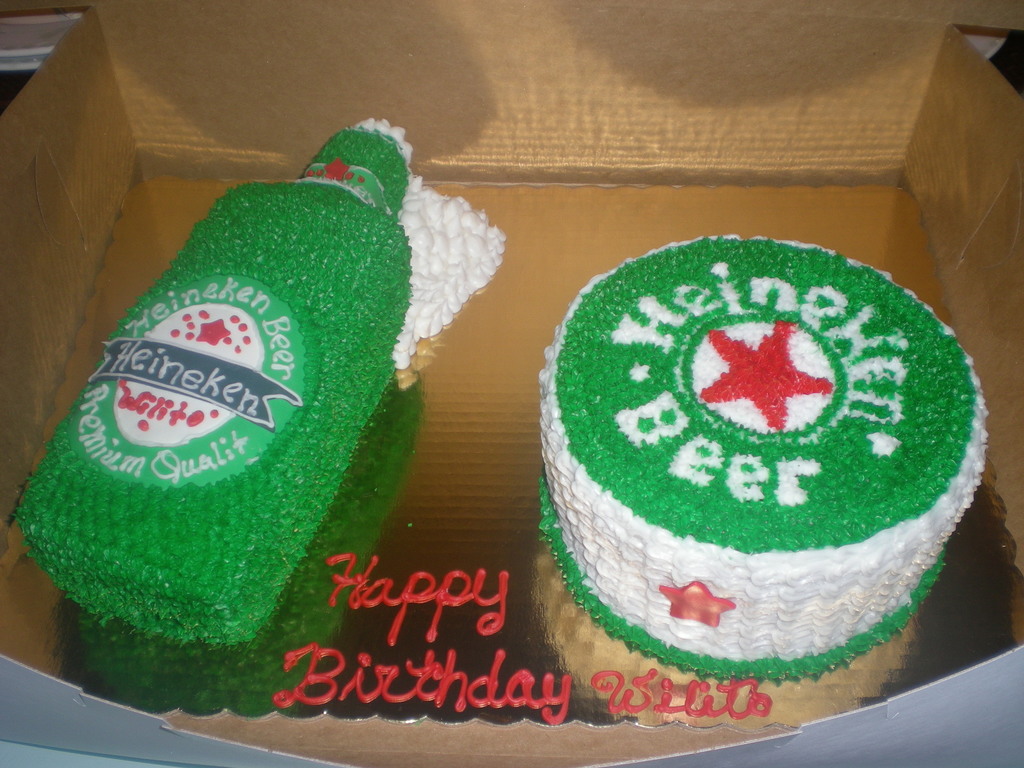 Heineken Beer Birthday Cake