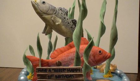 Saltwater Fish Cake With Red Snapper And Speckled Trout - CakeCentral.com