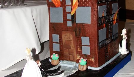 A Burning Building For A Fire Academy Graduation With Smoke! - CakeCentral.com