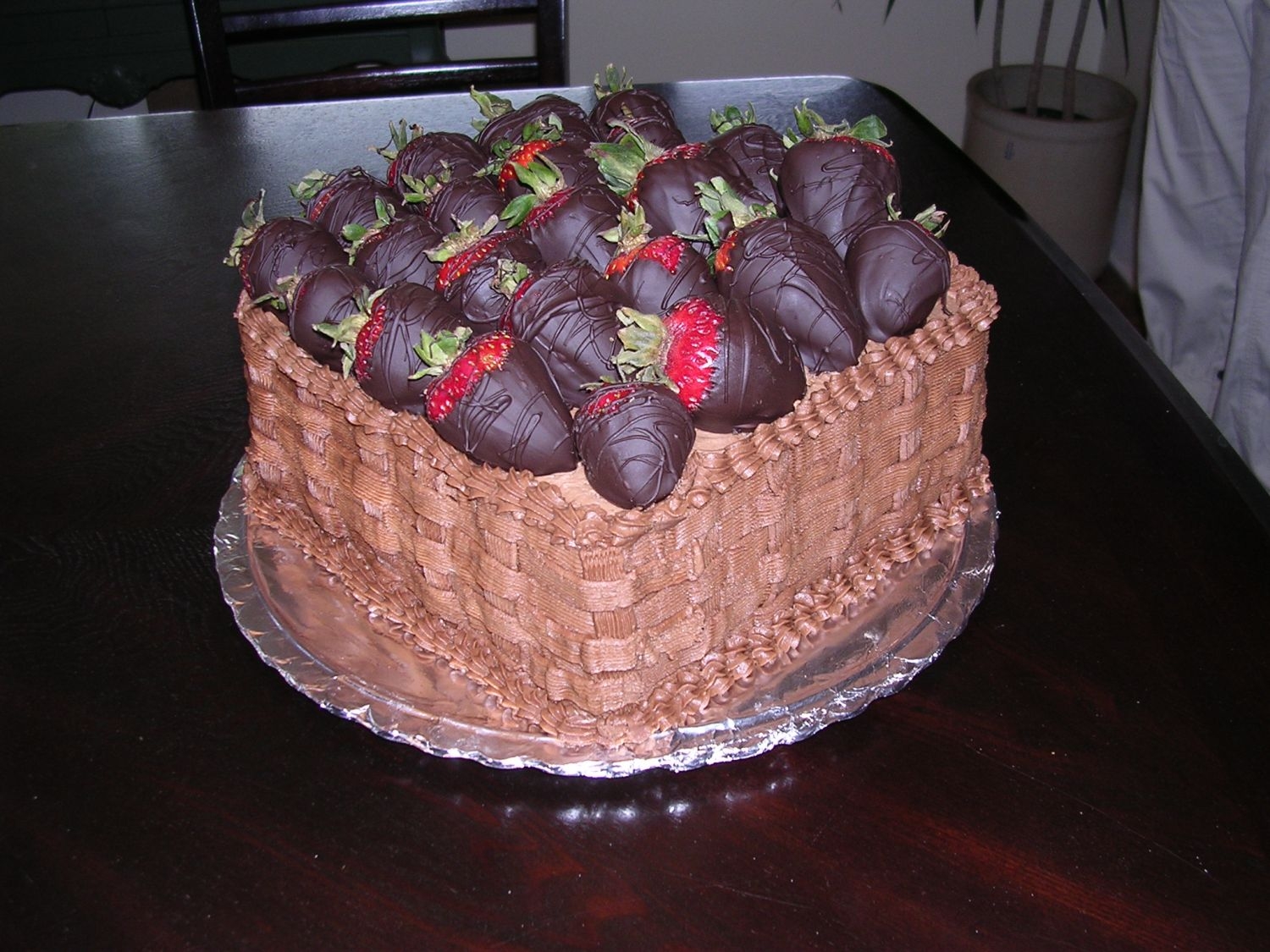 Chocolate Cake With Chocolate Dipped Strawberries - CakeCentral.com