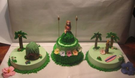 Hula Skirt Cake - CakeCentral.com