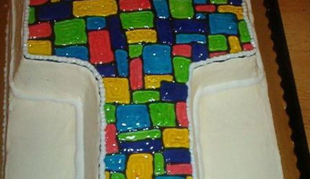 Stained Glass Cross Window Cake - CakeCentral.com
