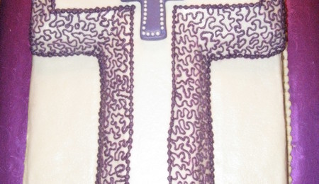 First Communion Cross Cake - CakeCentral.com