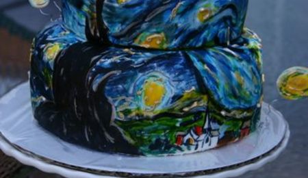 Starry Night Wedding Cake - CakeCentral.com