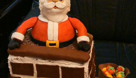 Santa In Chimney - CakeCentral.com