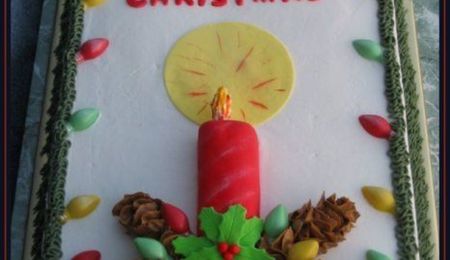 Christmas Pillar Candle Cake - CakeCentral.com
