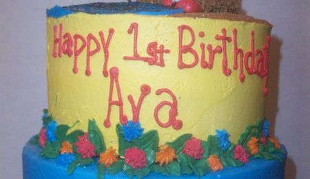 Hawaiian Themed Retirement Cake - CakeCentral.com