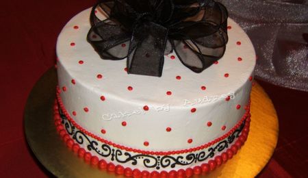 Orchids And Black Lace Birthday Cake - CakeCentral.com