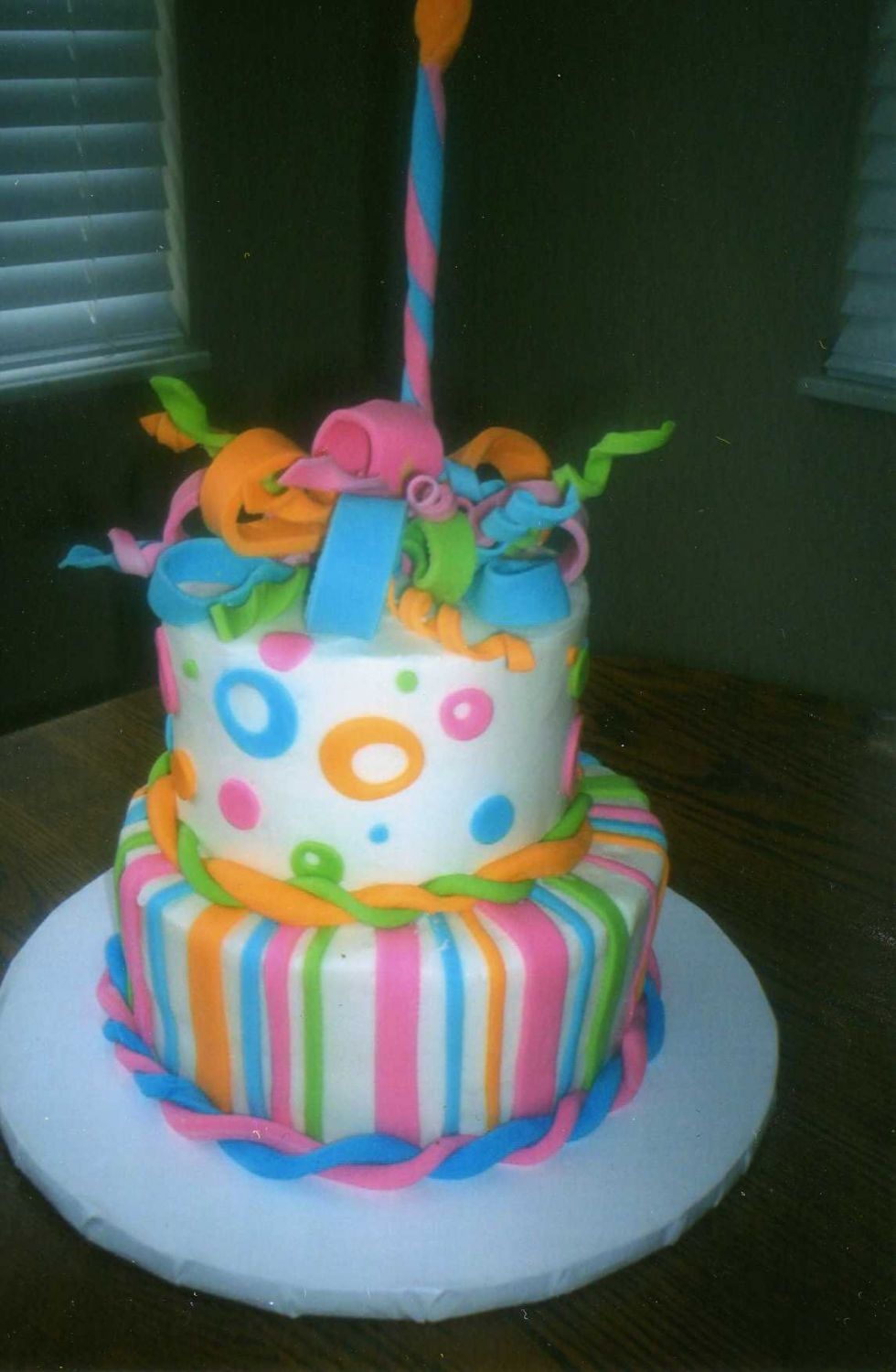 Colorful Fondant Candle Birthday Cake - CakeCentral.com