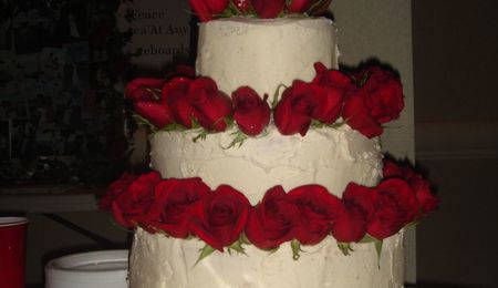 5 Tier Hand Made Roses And Sugar Flower Cake With Piped Branches And ...