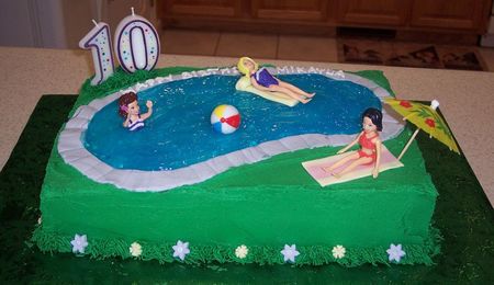Pool Party Birthday Cake To Match Invites - CakeCentral.com