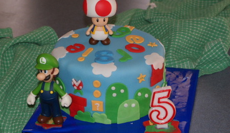 Mario Bros Theme Graduation Cake - CakeCentral.com