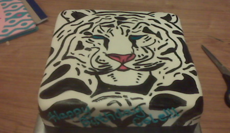 White Tiger Front View - CakeCentral.com