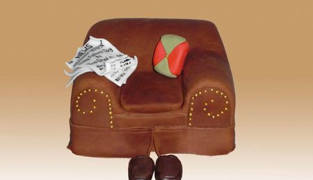 Dad Sleeping In Chair With T.v. - CakeCentral.com